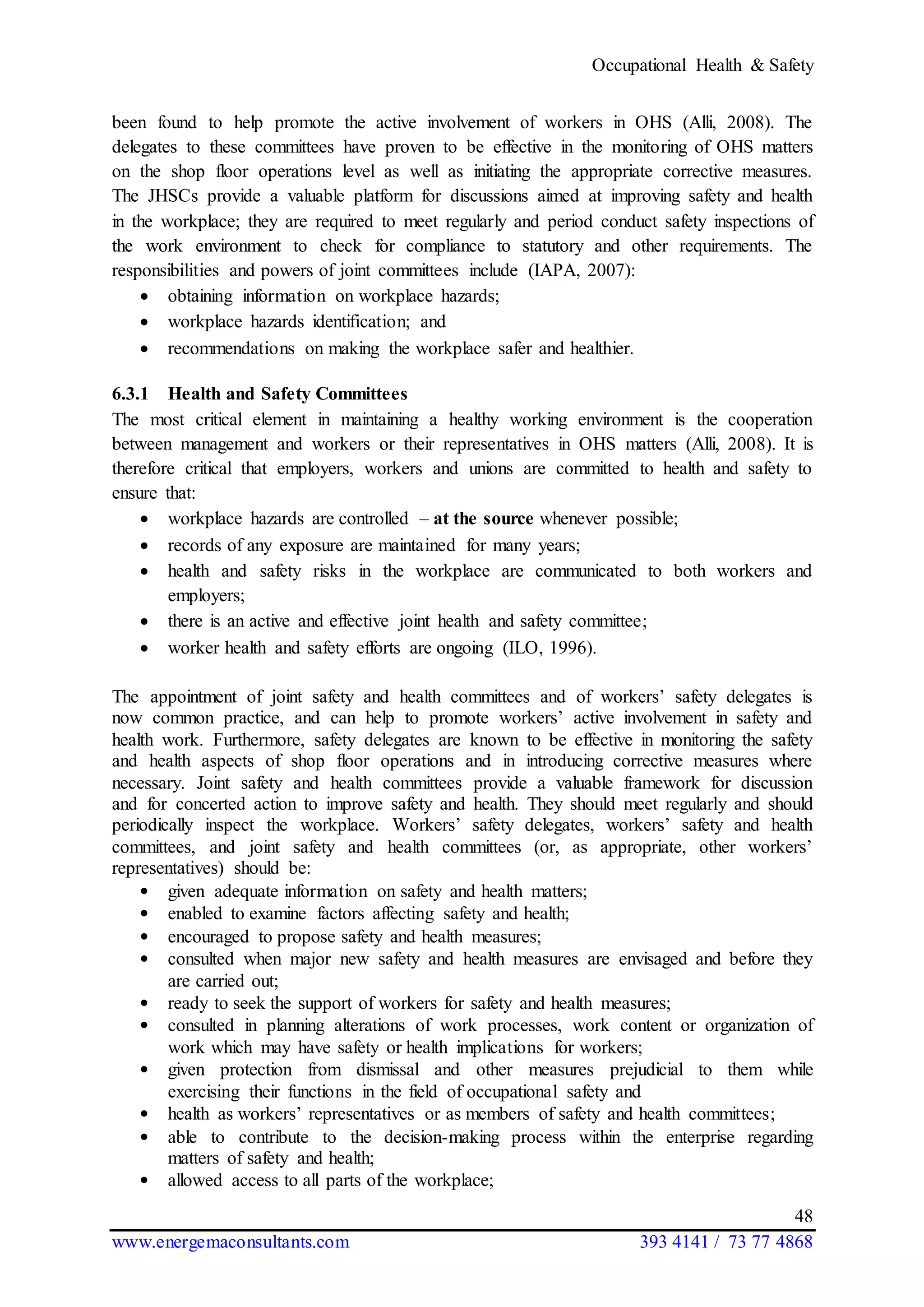 Occupational health & safety principles 31.01.14