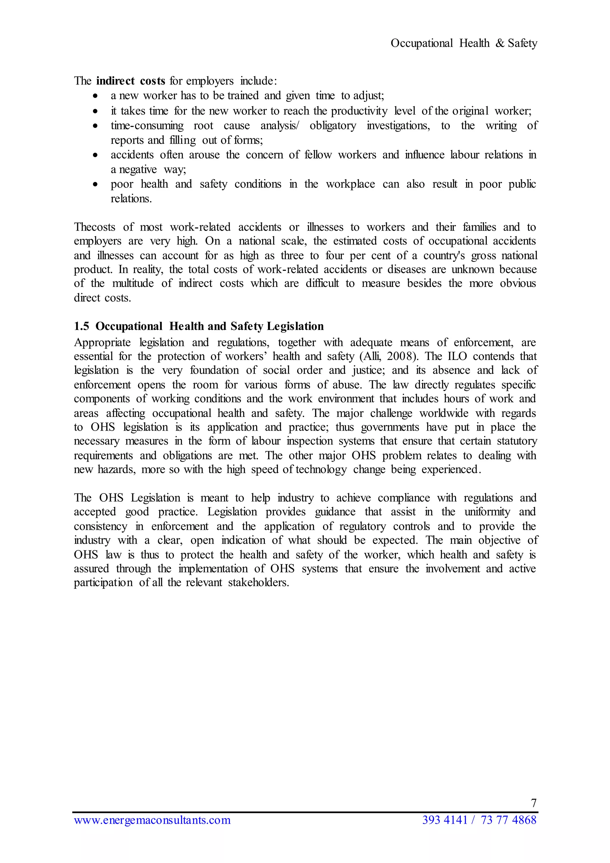 Occupational health & safety principles 31.01.14