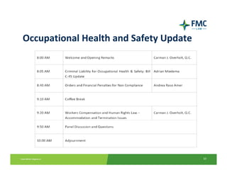 Occupational Health & Safety Update: Recent Trends and Developments in ...
