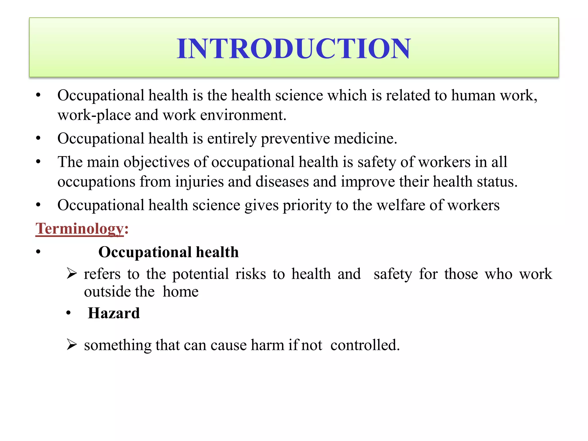 Occupational health services or Industrial health services | PDF