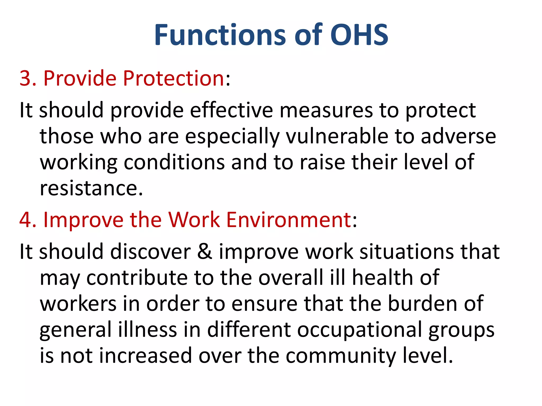 Occupational Health Services (OHS) | PPTX