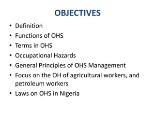 Occupational Health Services (OHS) | PPTX