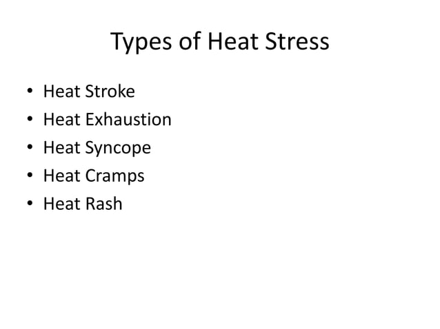 Occupational Heat Stress | PPTX | First Aid | Injuries