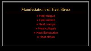 Occupational heat stress and occupational health services | PPT