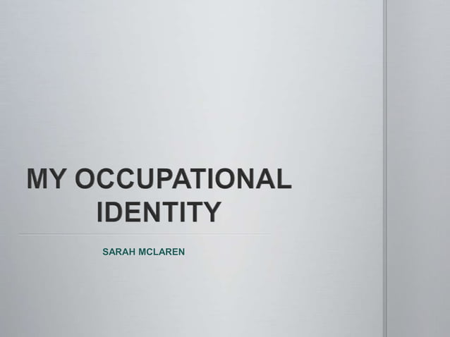 Occupational identity | PPTX