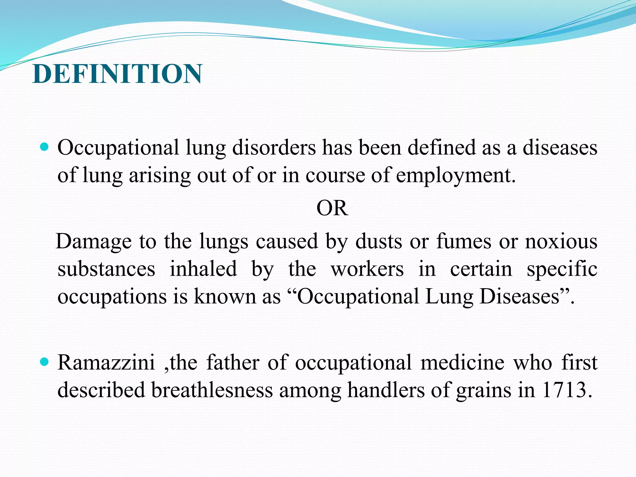 Occupational lung diseases | PPTX