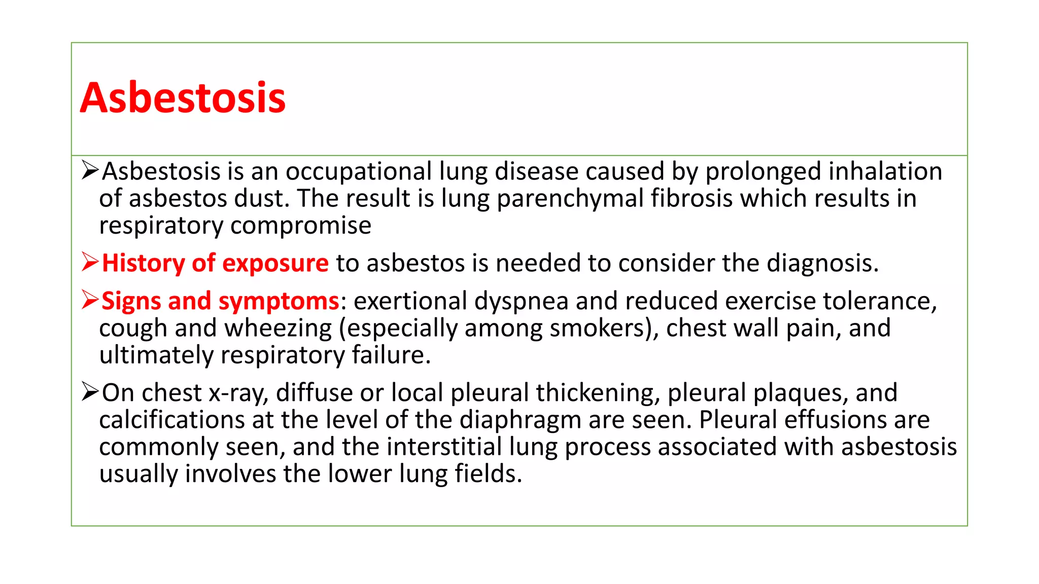 Occupational lung diseases | PPTX