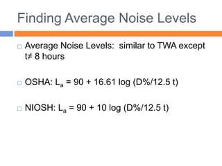 Occupational Noise Exposure | PPTX