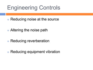 Occupational Noise Exposure | PPTX
