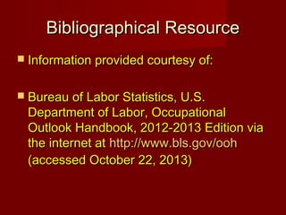 Occupational Outlook Instructional Guide | PPT | Resume Writing and ...