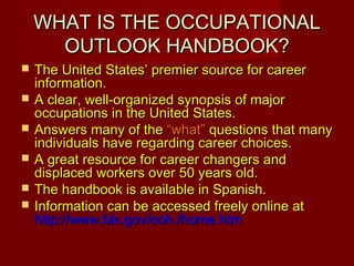 Occupational Outlook Instructional Guide | PPT | Resume Writing and ...