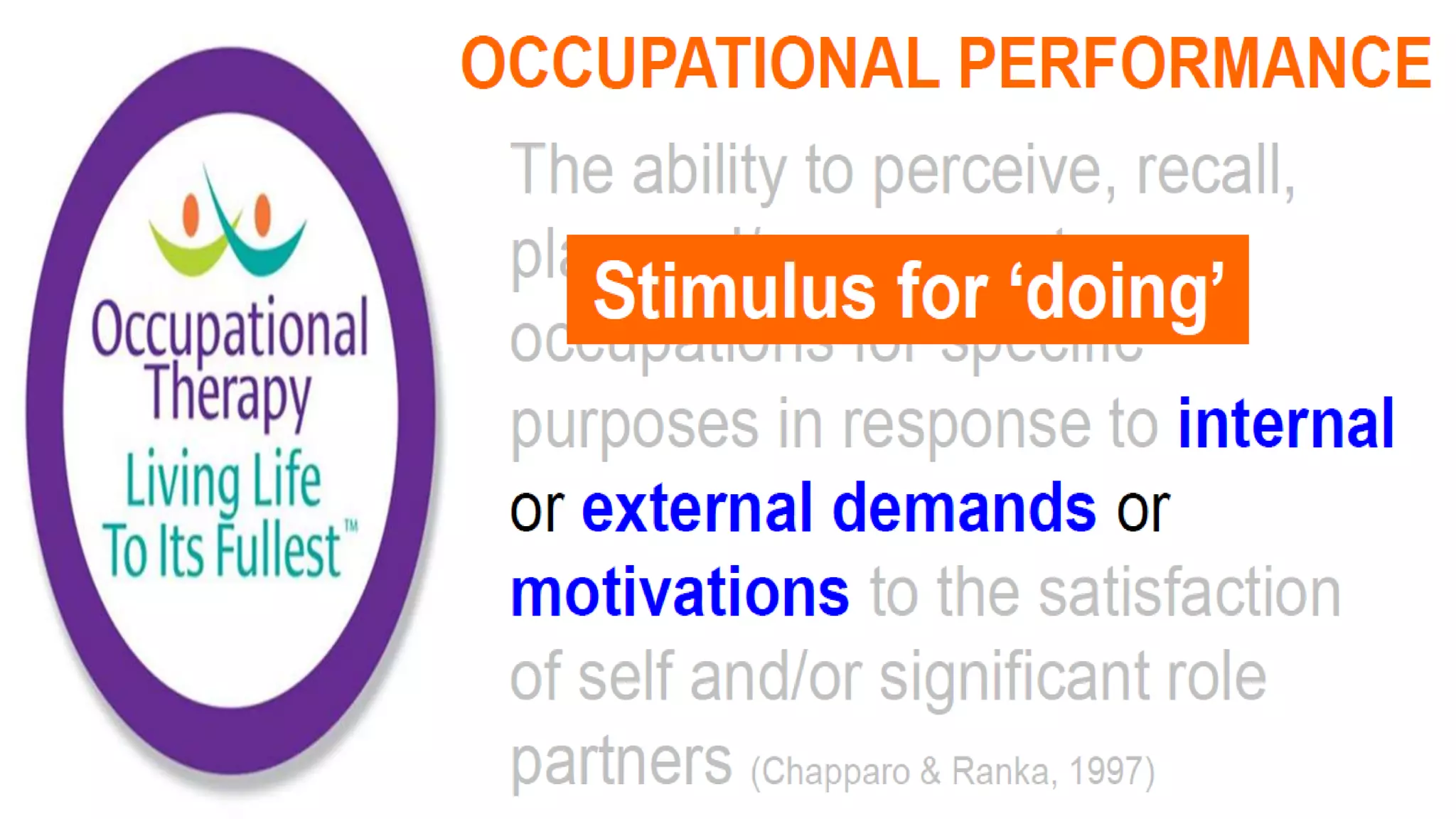 Occupational Performance Model Australia Construct and Structure | PPTX