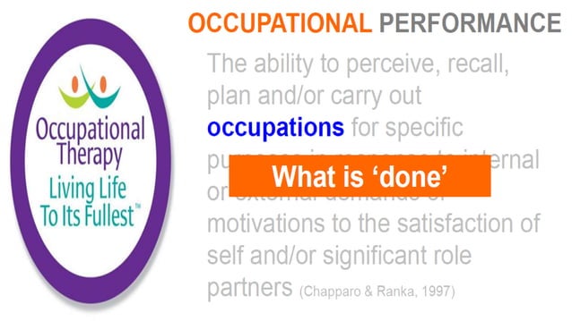 Occupational Performance Model Australia Construct and Structure | PPTX