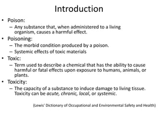 Occupational poisonings and toxicity | PPTX