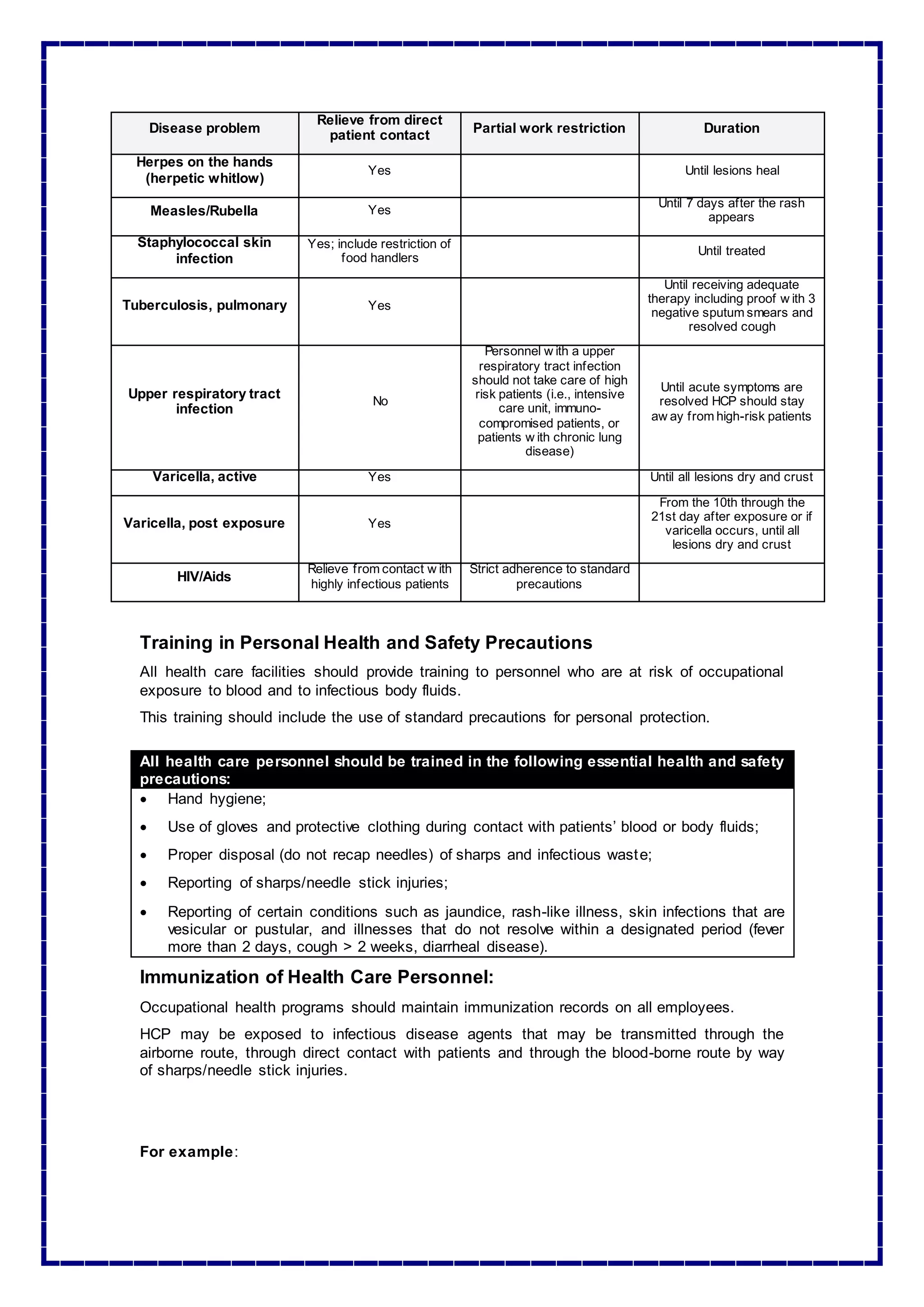 Occupational safety | DOC | Injuries | Diseases and Conditions
