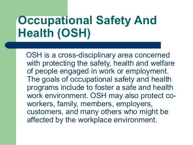 Occupational Safety And Health