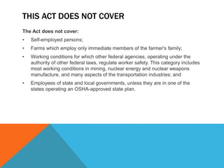 Occupational safety and health act | PPTX