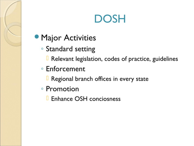 Occupational safety and health act 1994 (act 514) | PPT