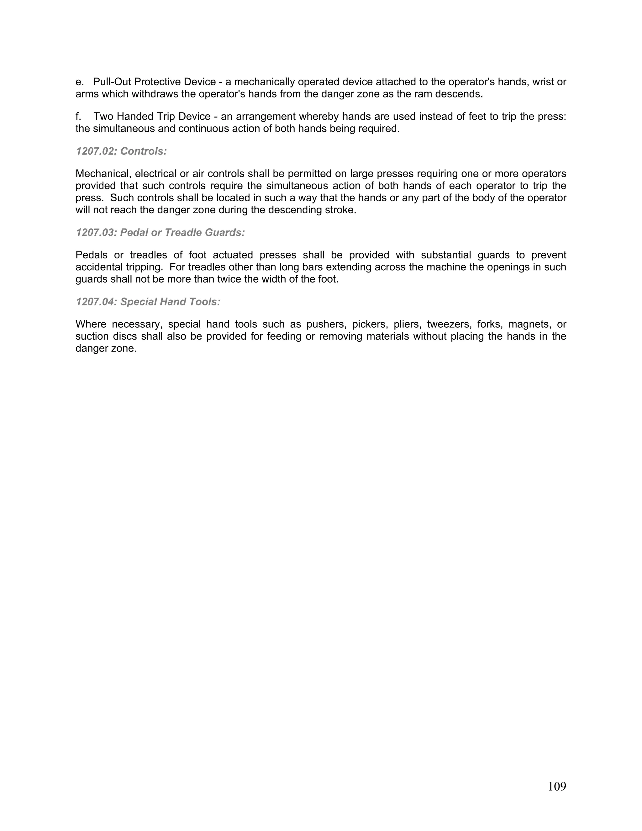 Occupational Safety and Health Standards. Department of Labor and ...