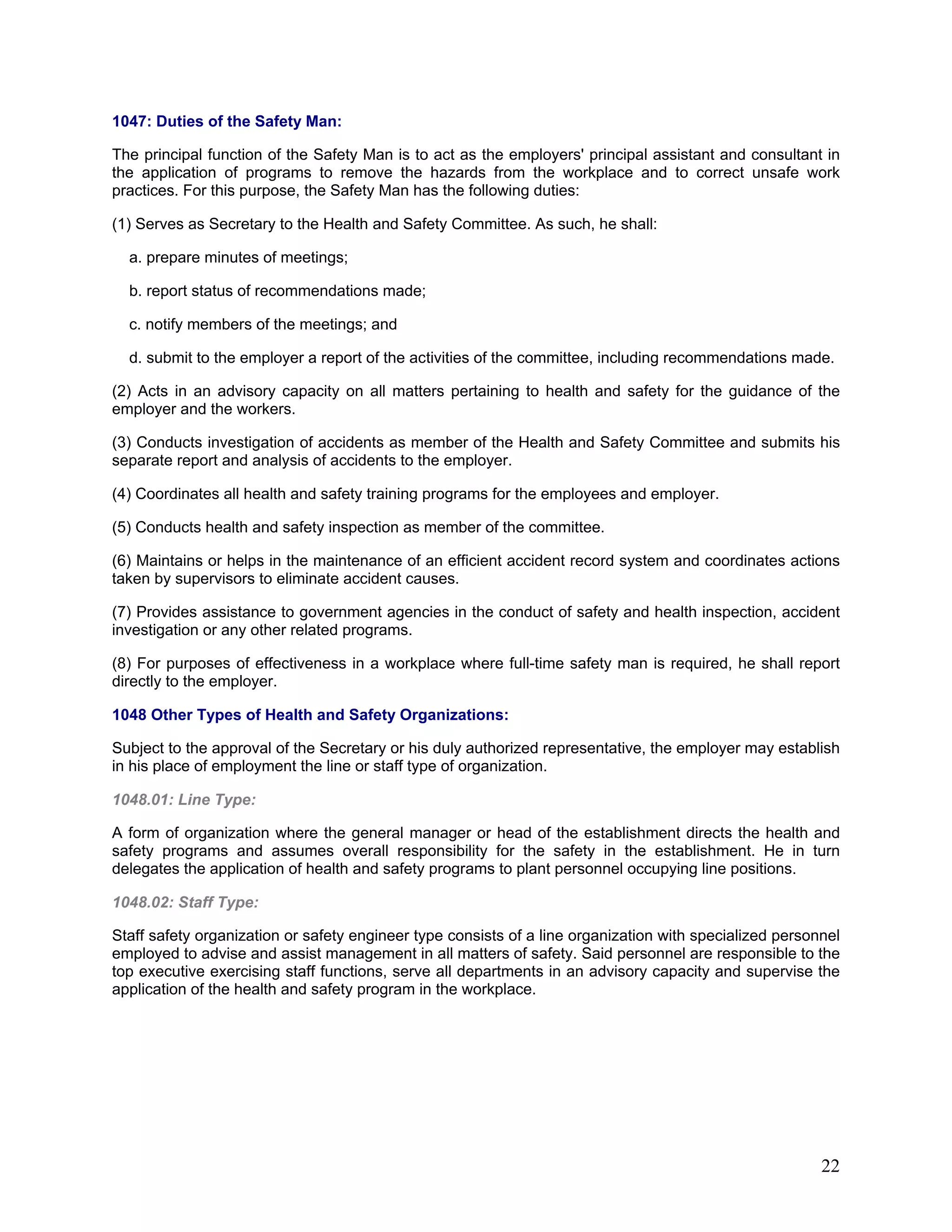 Occupational Safety and Health Standards. Department of Labor and ...