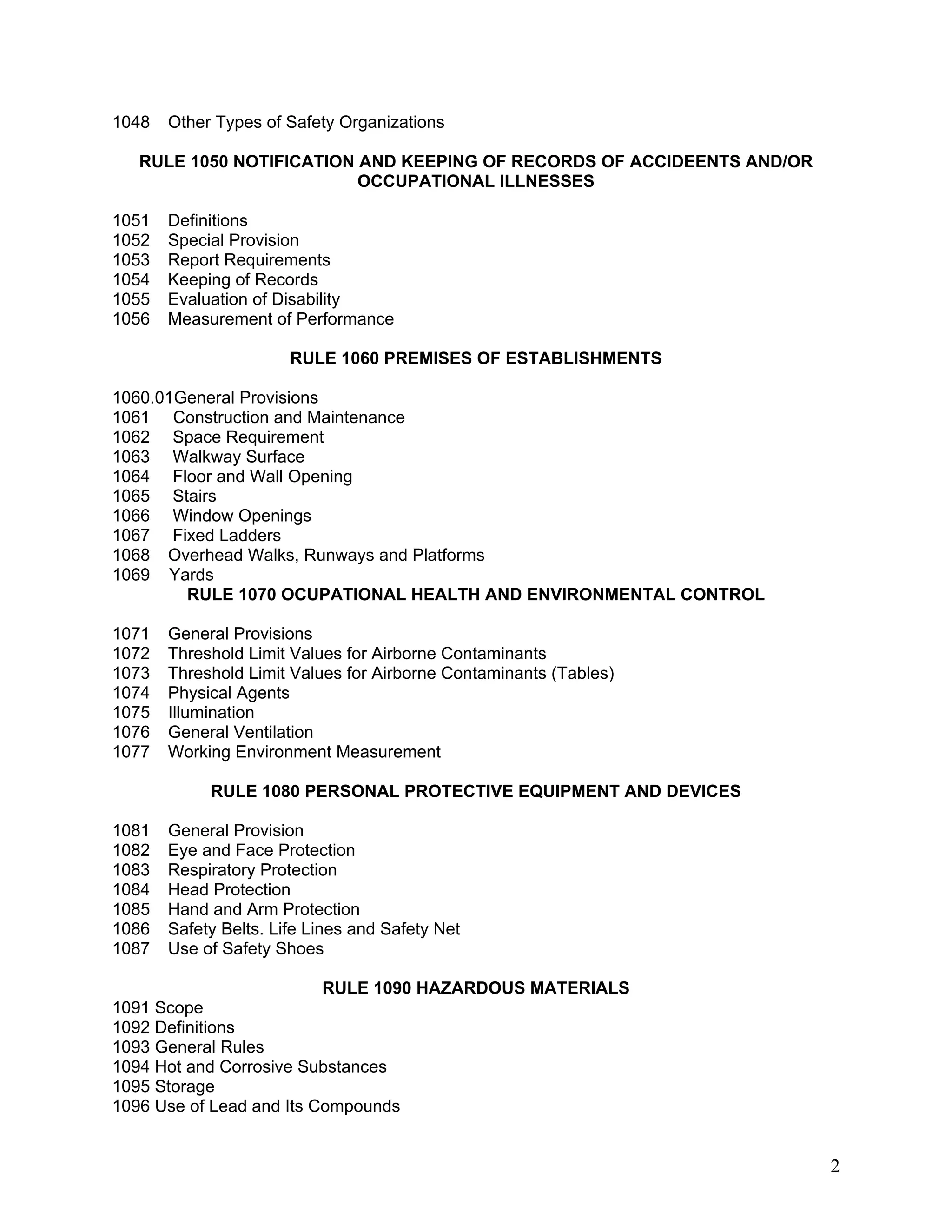 Occupational Safety and Health Standards. Department of Labor and ...