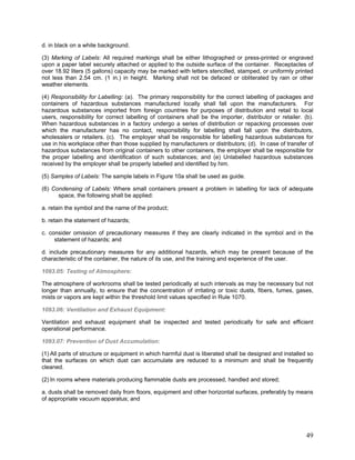 Occupational Safety and Health Standards. Department of Labor and ...