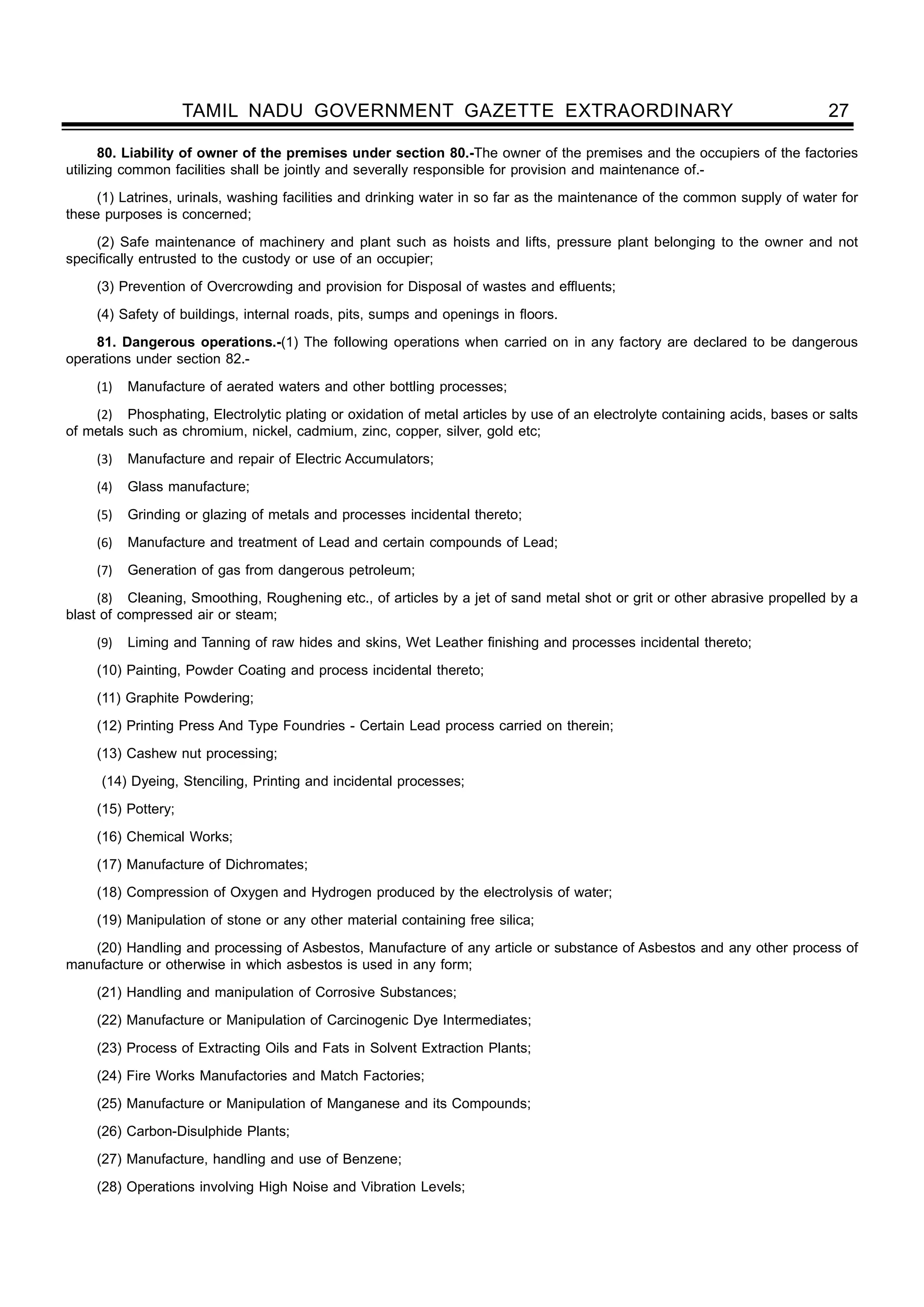Occupational Safety, Health and Working Condition (Tamil Nadu) Rules ...
