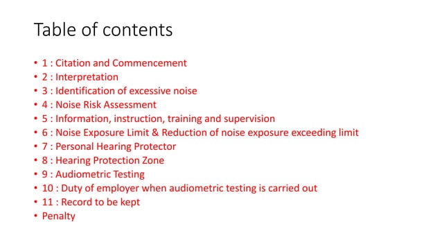 Occupational Safety And Health Regulation Noise Exposure Pptx