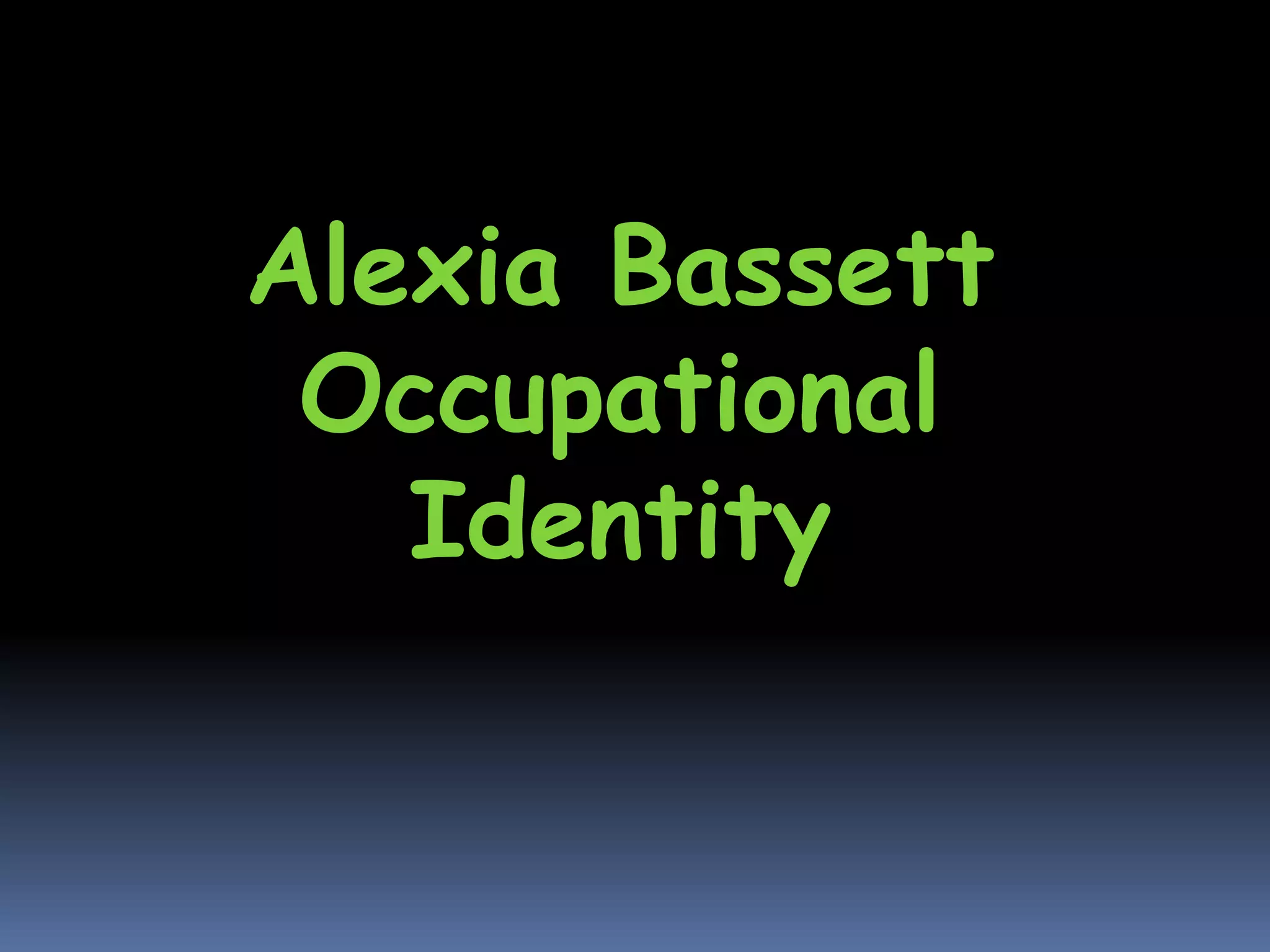 Occupational Identity | PPT