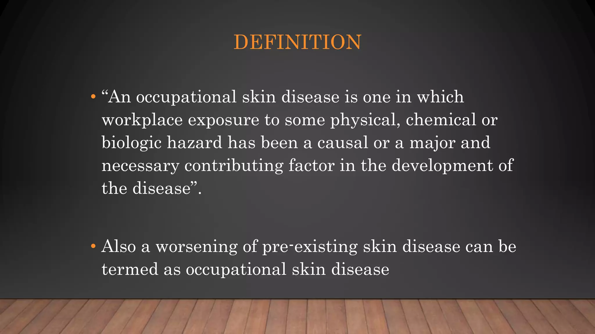 Occupational skin diseases | PPTX