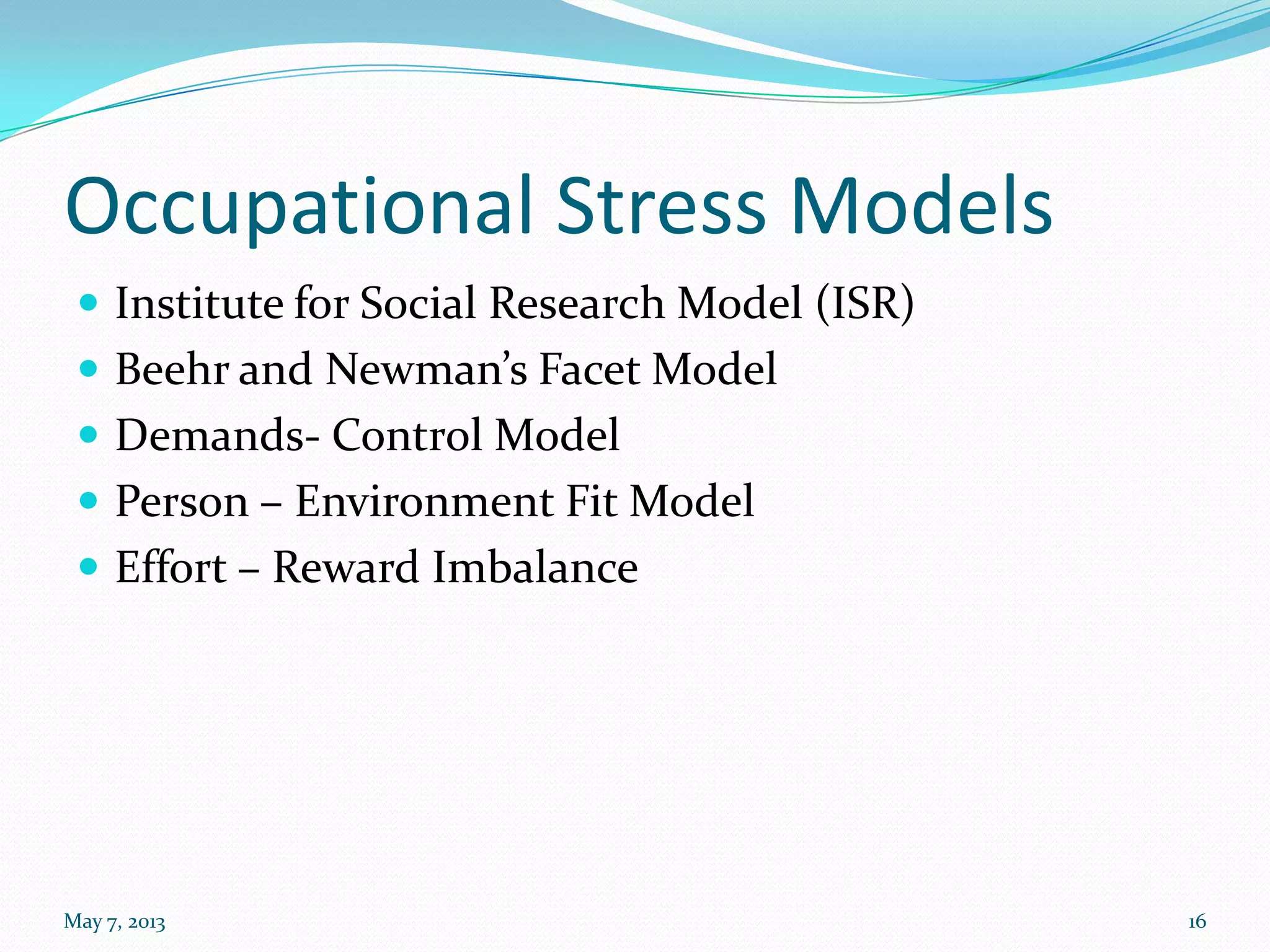 Occupational stress | PPTX
