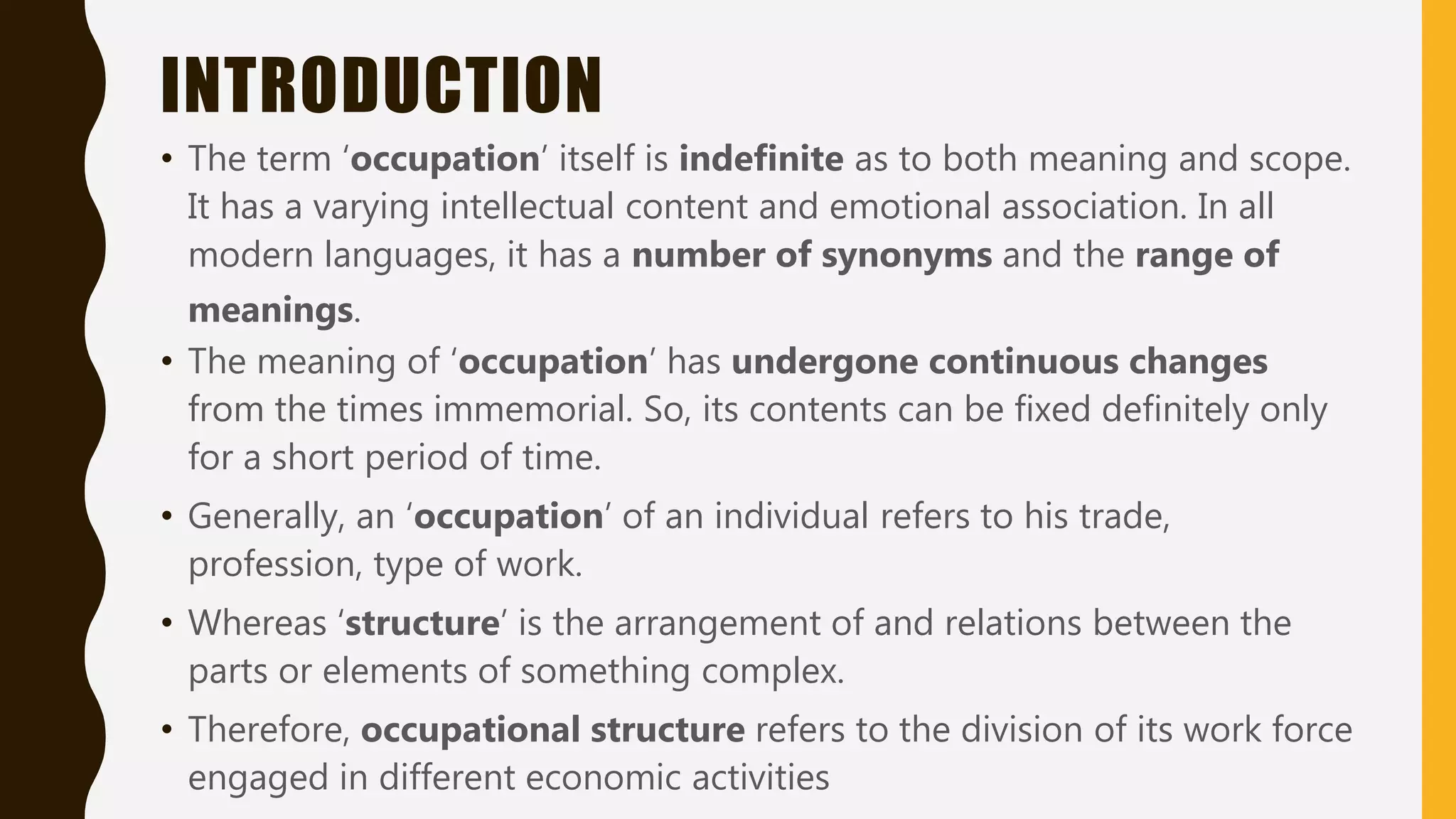 Occupational Structure | PPTX
