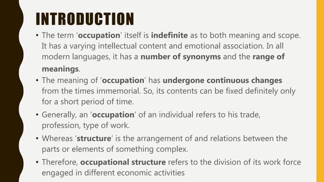 Occupational Structure | PPTX