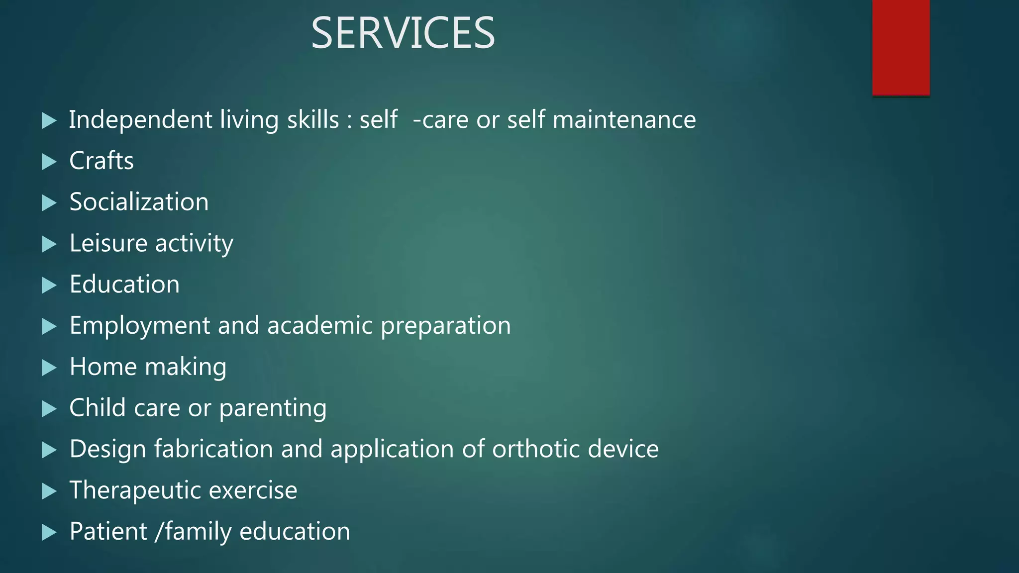 Occupational therapy PPT | PPTX