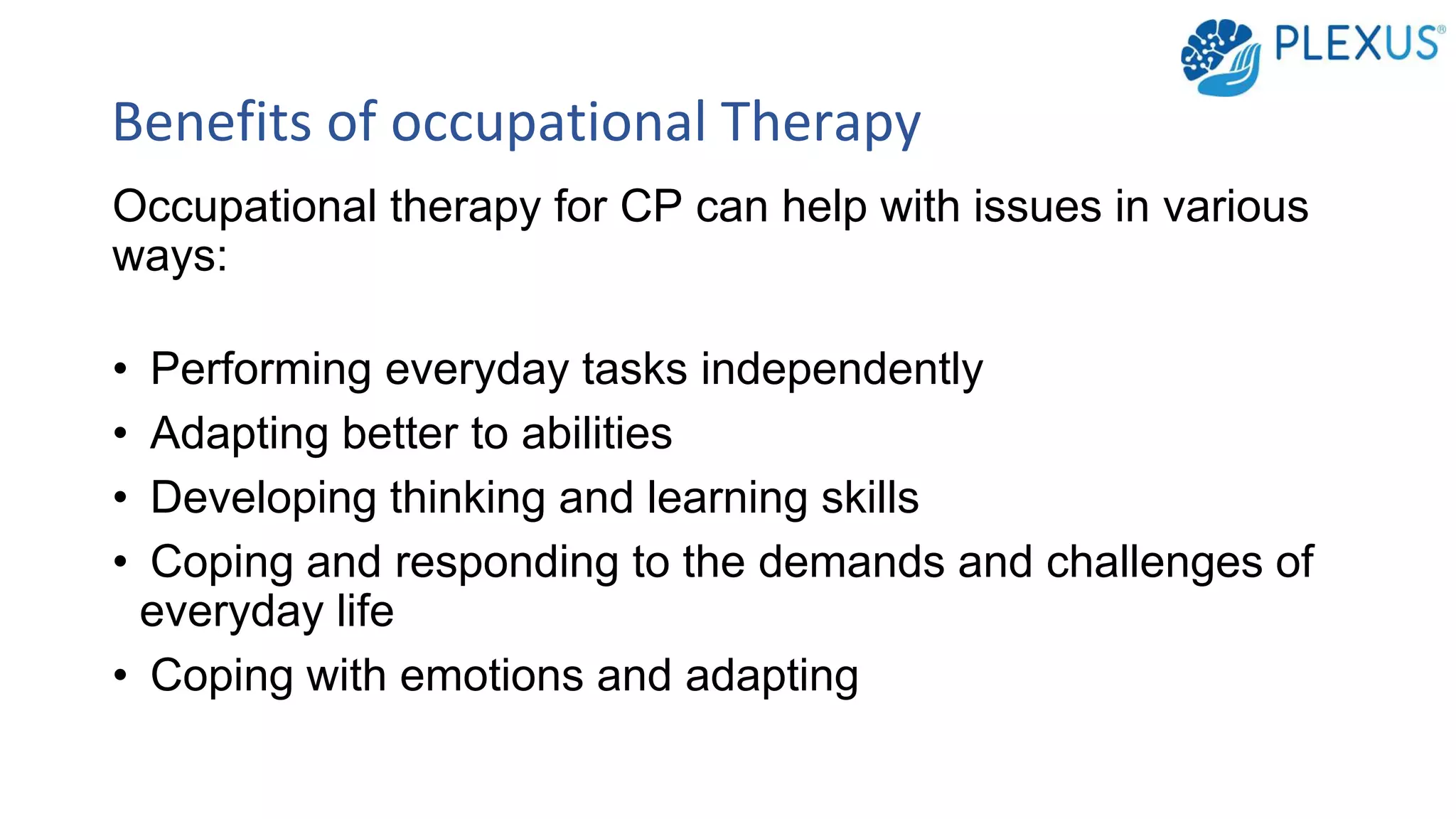 Occupational Therapy in Cerebral Palsy | PPTX
