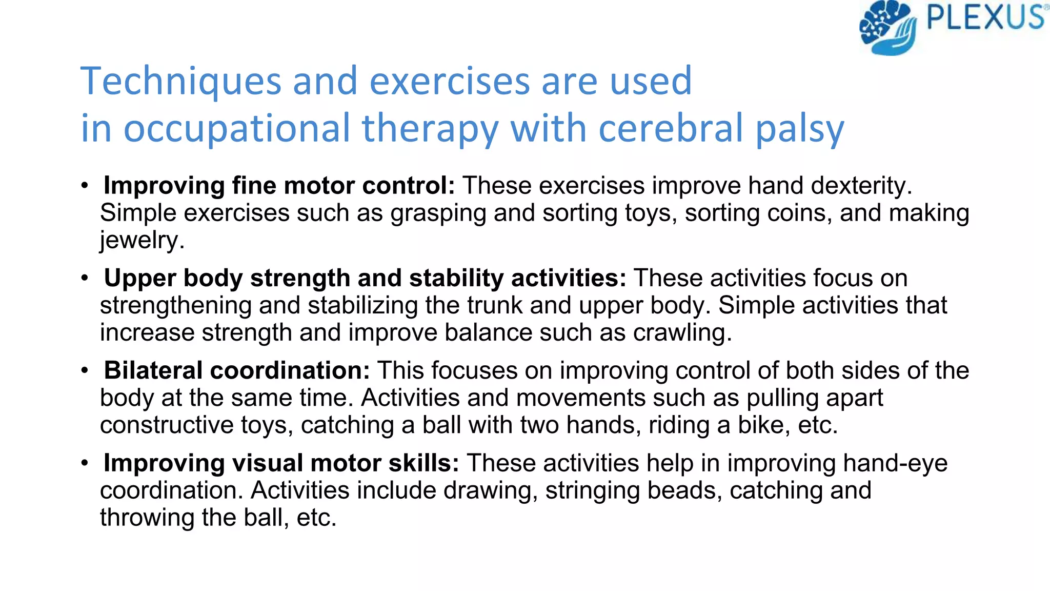Occupational Therapy in Cerebral Palsy | PPTX