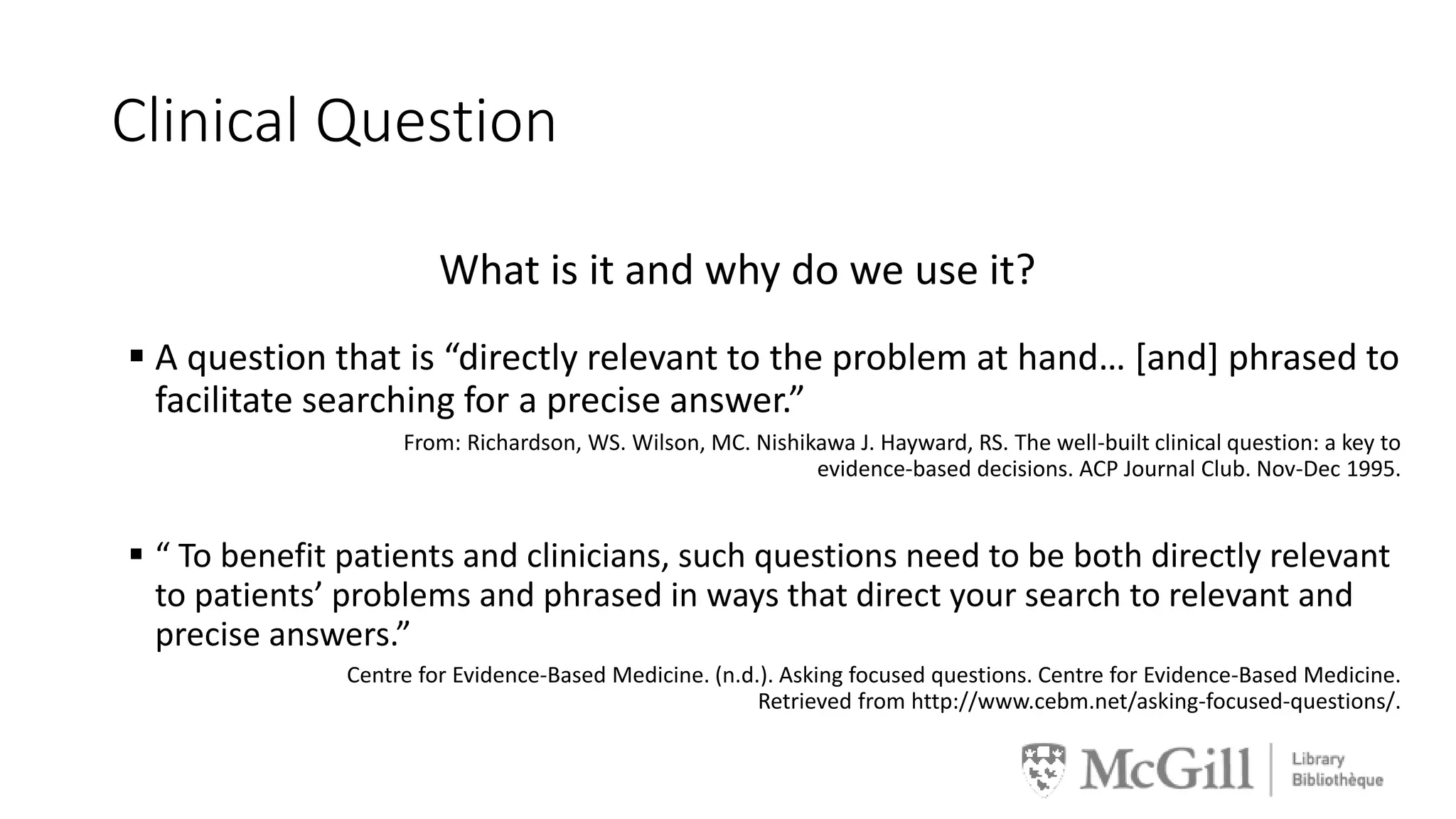 Searching with PICO and Alternative question formulation framework OT | PPT