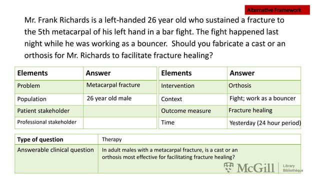 Searching with PICO and Alternative question formulation framework OT ...