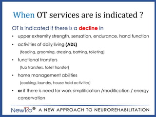 Occupational therapy in stroke rehabilitation | PPTX