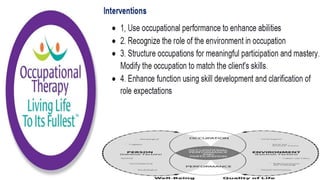 Occupational Therapy Model part 1 Compare and Contrast CMOP, PEO, PEOP ...