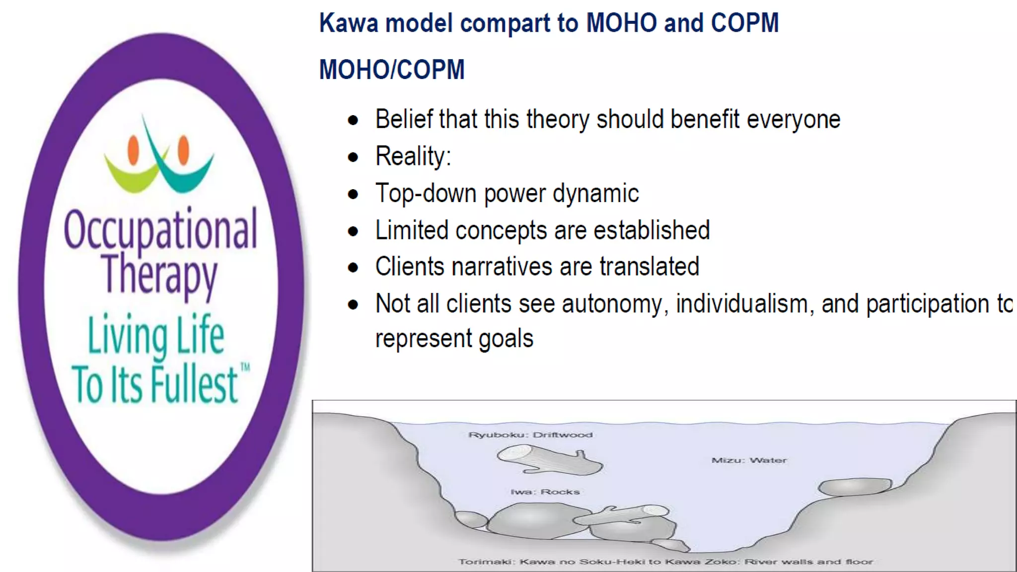 Occupational Therapy Model part 2 Compare and Contrast OPM(A),MOHO,KAWA ...