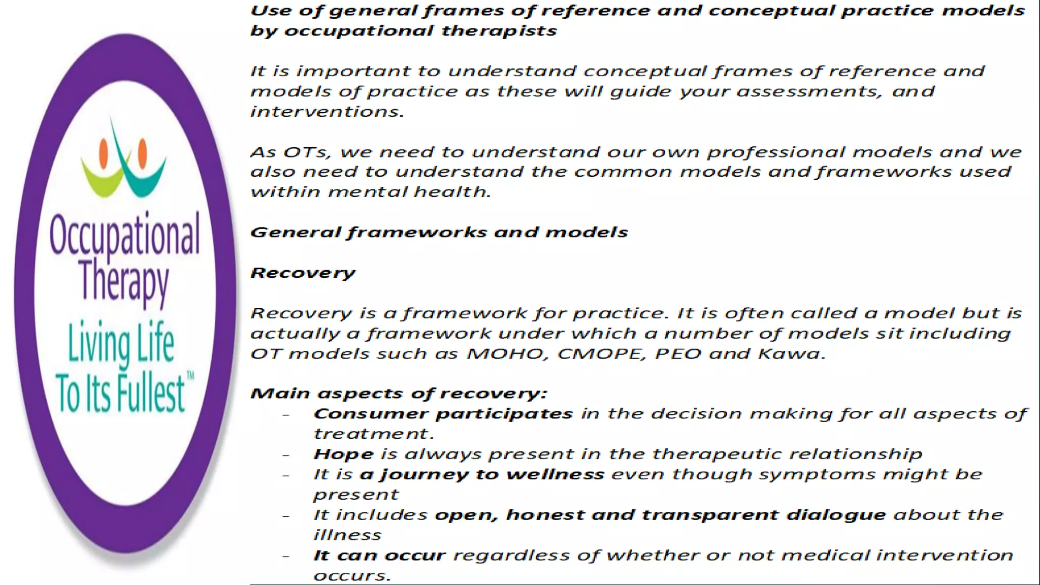 Occupational Therapy Models | PPTX