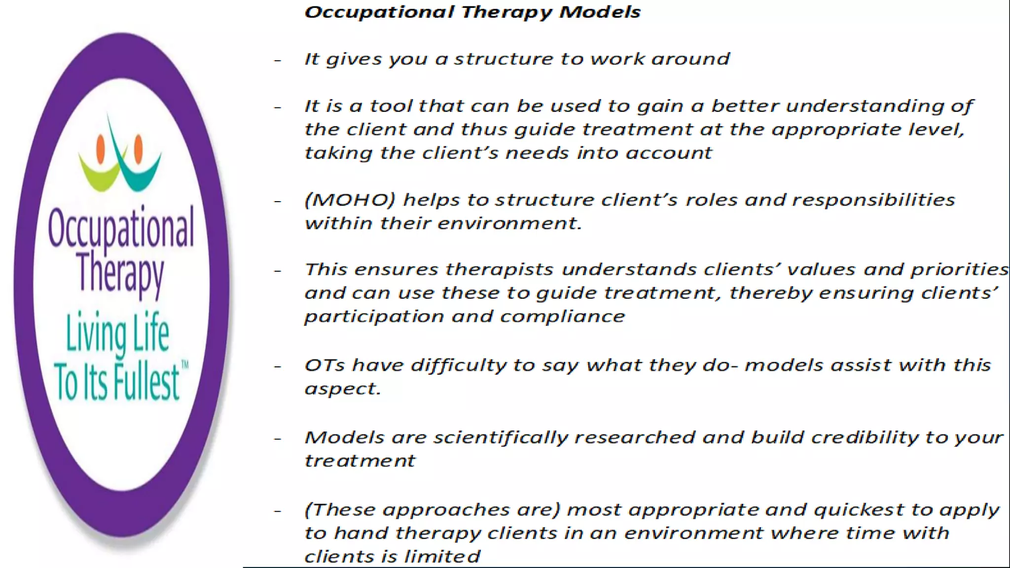 Occupational Therapy Models | PPTX