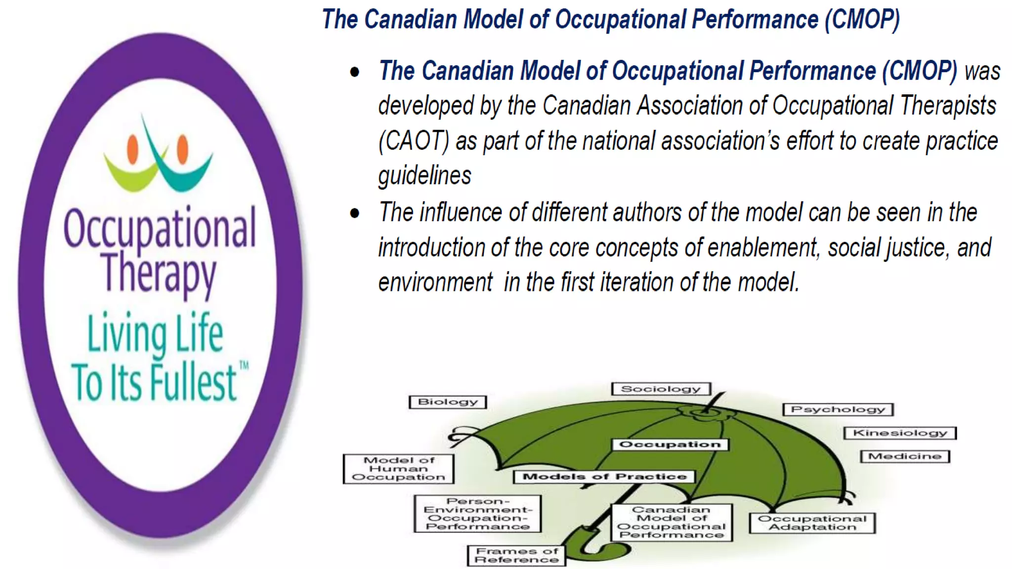 Occupational Therapy Theory & Practice Models and Frame of Reference | PPTX