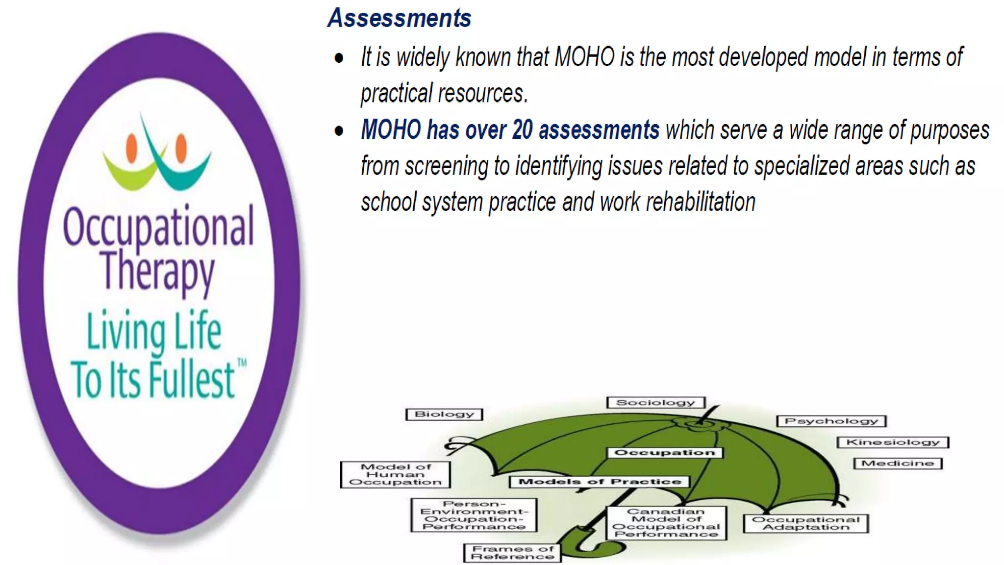 Occupational Therapy Theory & Practice Models and Frame of Reference ...