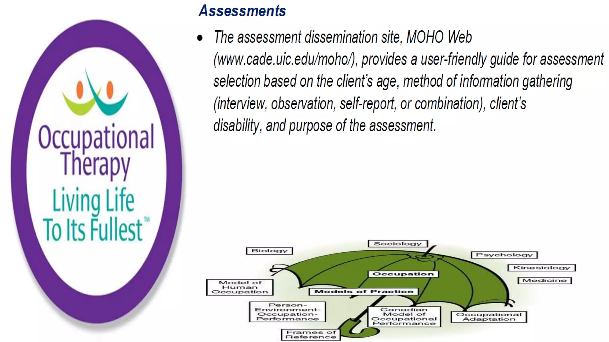 Occupational Therapy Theory & Practice Models and Frame of Reference | PPTX