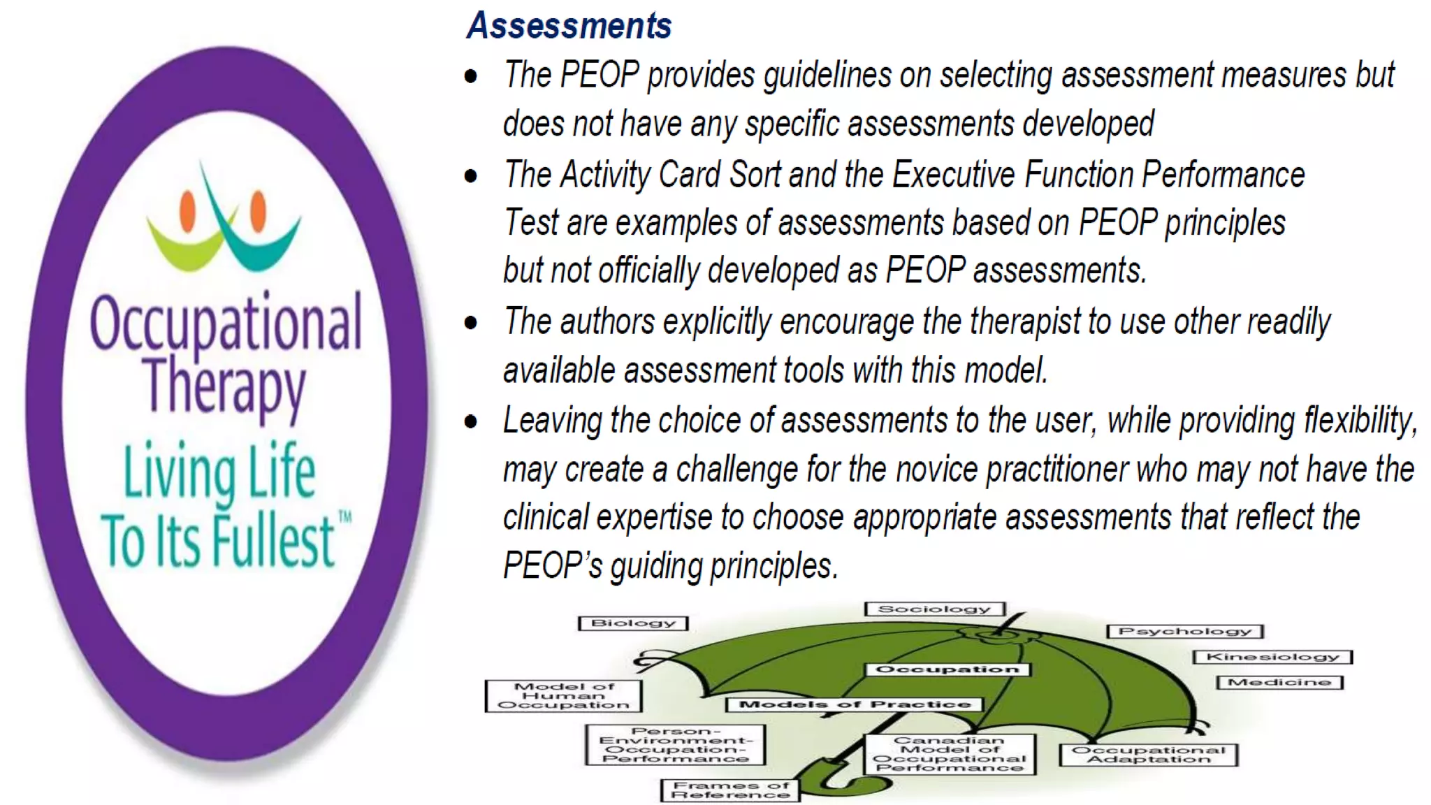Occupational Therapy Theory & Practice Models and Frame of Reference | PPTX