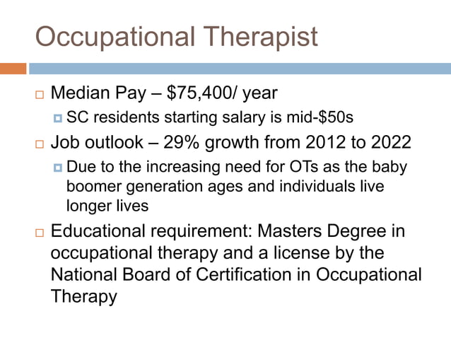 Occupational therapy presentation 2 | PPTX | Physical Therapy | Wellness
