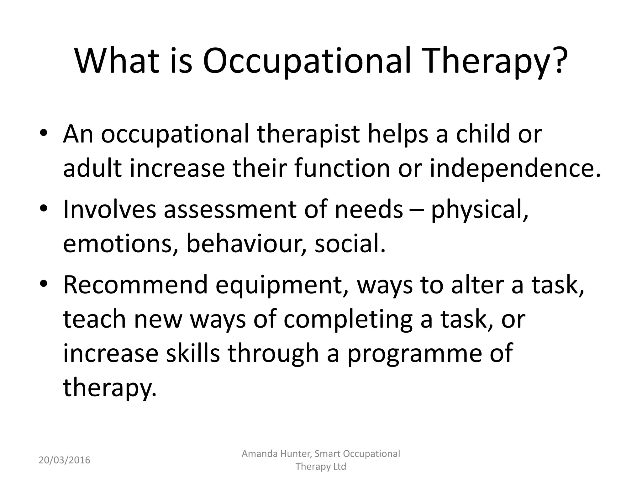 Occupational therapy role | PPTX