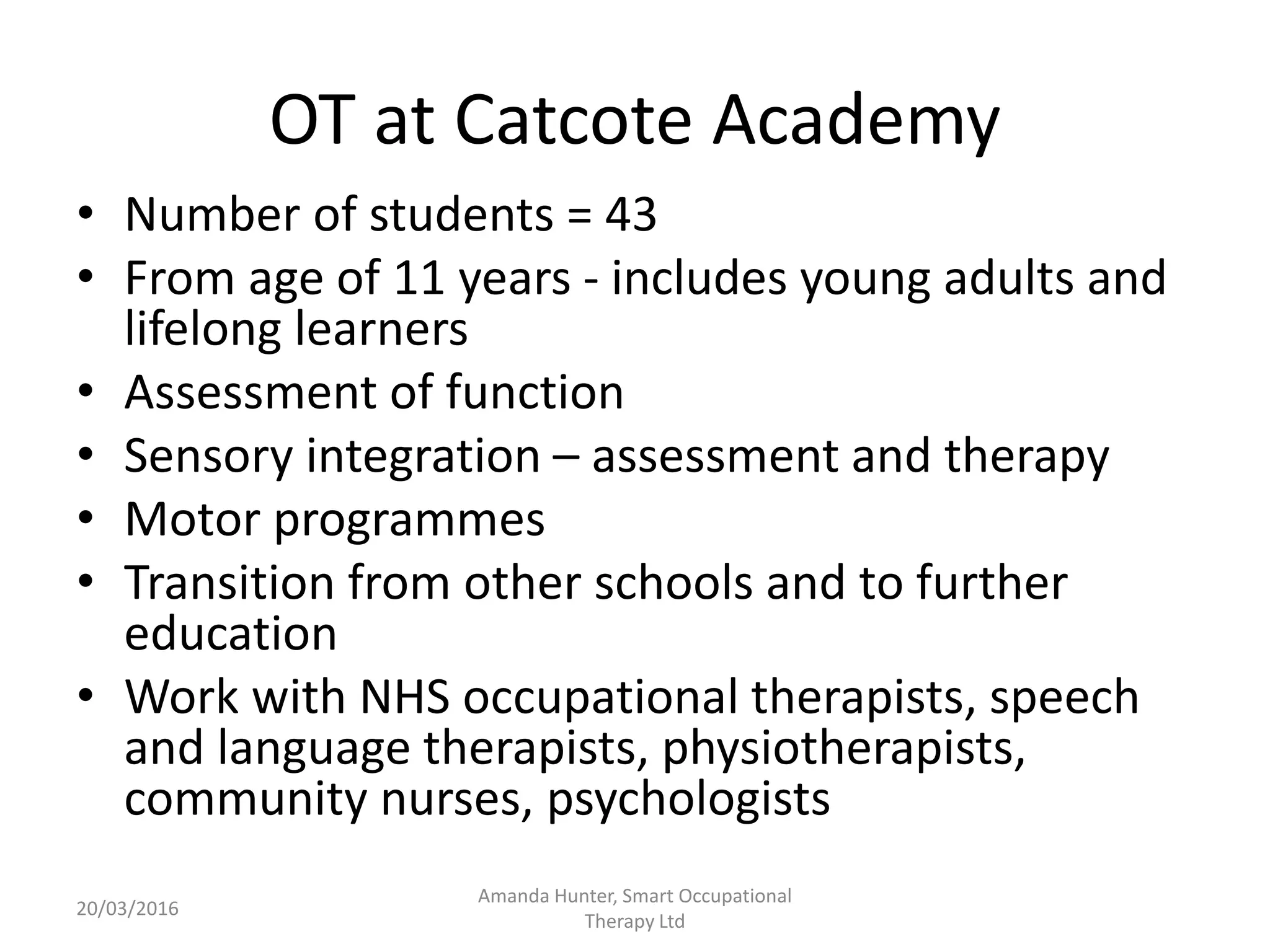 Occupational therapy role | PPTX